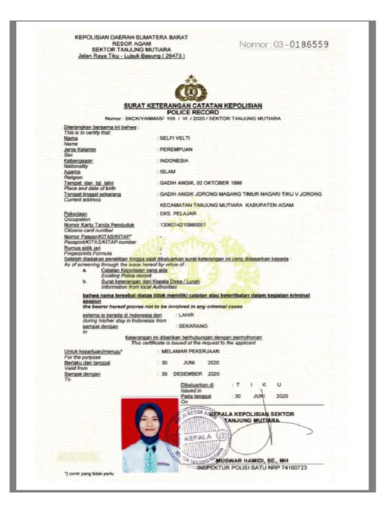 Contoh SKCK | PDF