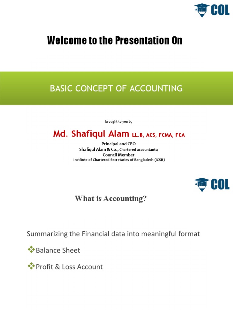 Basic Concepts of Accounting Overview | PDF | Debits And Credits ...