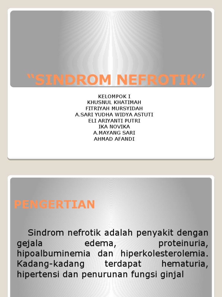 Sindrom Nefrotik PPT | PDF