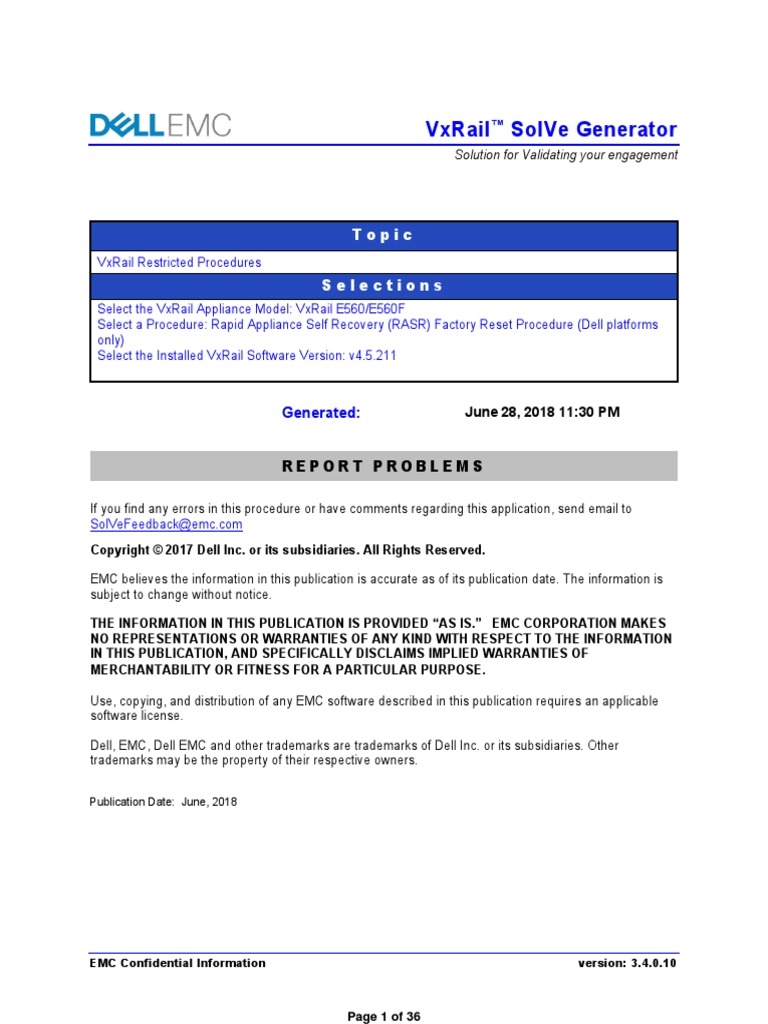 VxRail Appliance - VxRail Restricted Procedures-VxRail E560 - E560F ...