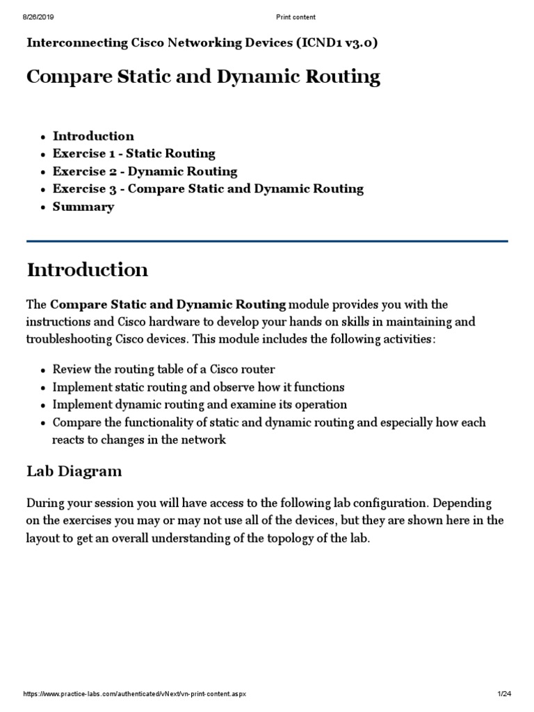 Compare Static and Dynamic Routing | PDF | Routing | Router (Computing) Compare Static and Dynamic Routing | PDF | Routing | Router (Computing)
