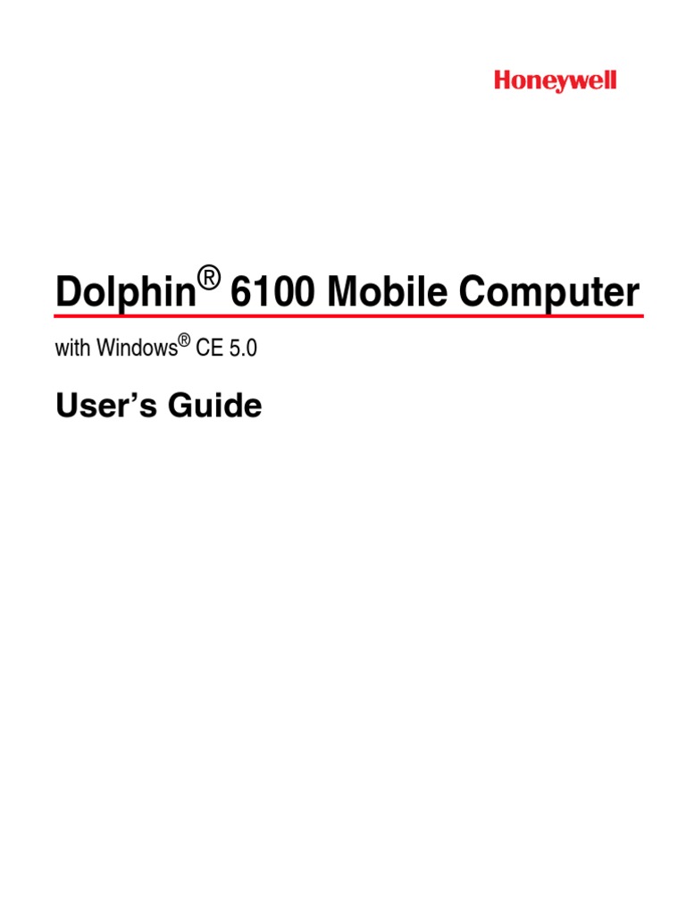 Dolphin 6100 User's Guide | PDF | Usb | Touchscreen