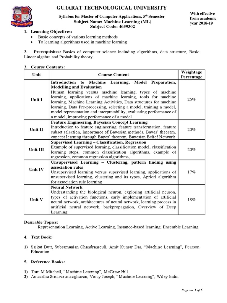 Gujarat Technological University | PDF | Machine Learning | Statistical ...
