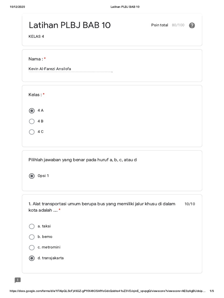 Latihan PLBJ Bab 10 | PDF