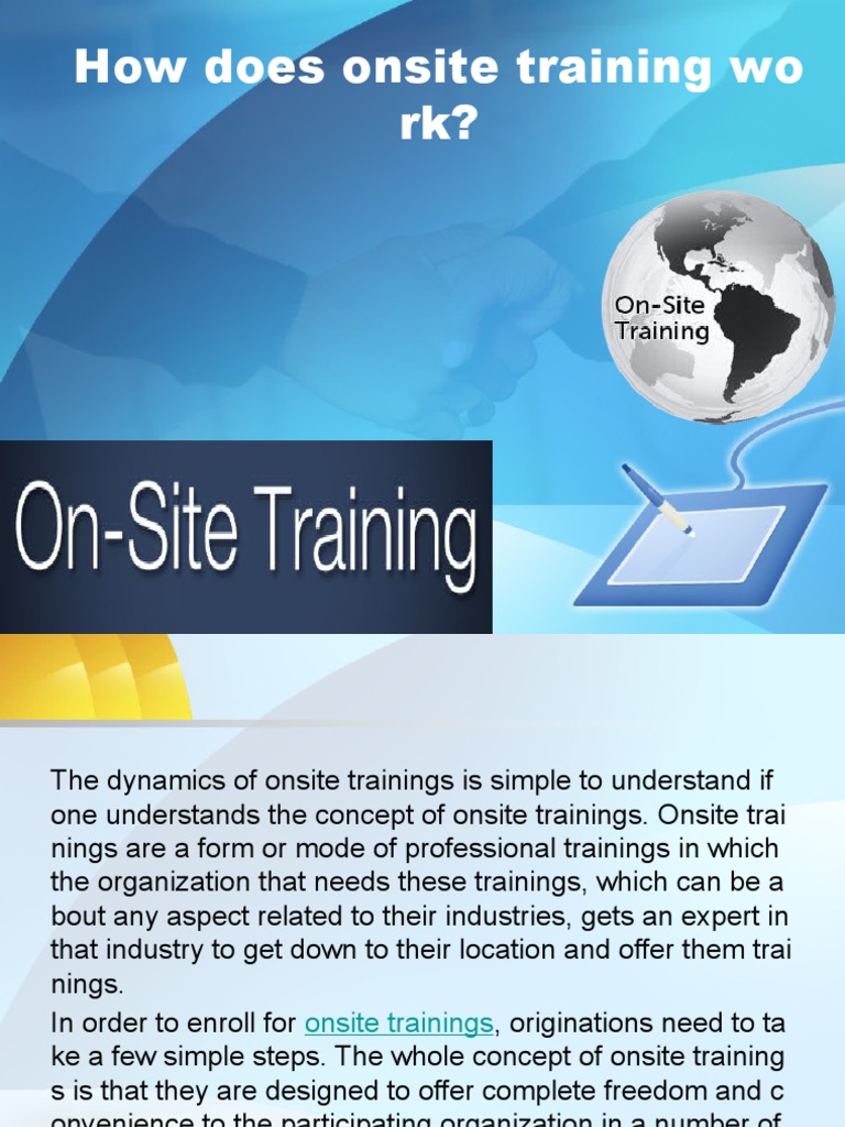 How Does Onsite Training Wo RK? | PDF | Behavior Modification | Cognition
