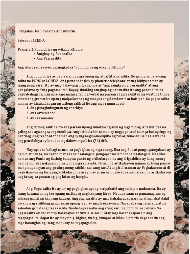 3.1 Ponolohiya NG Wikang Filipino - Sangkap NG Pananalita - Ang ...