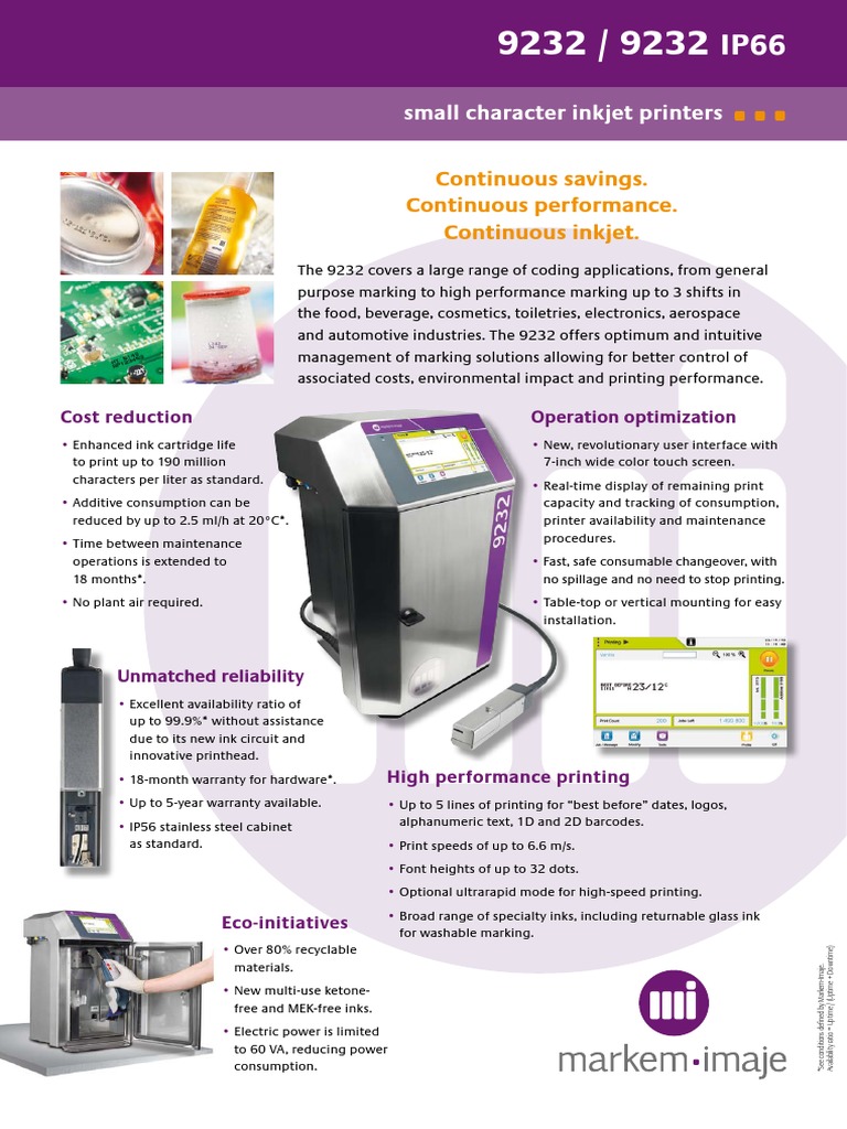 Markem Imaje 9232 DS HQ B1 | PDF | Printer (Computing) | Computer Engineering