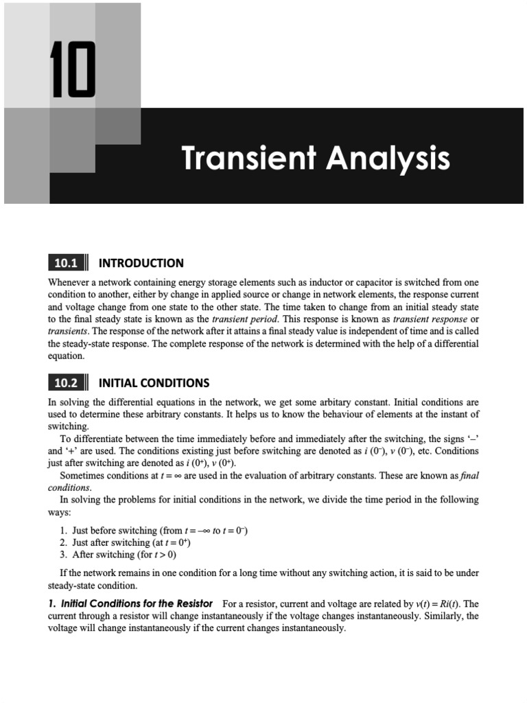 Transient Analysis | PDF | Electrical Network | Voltage