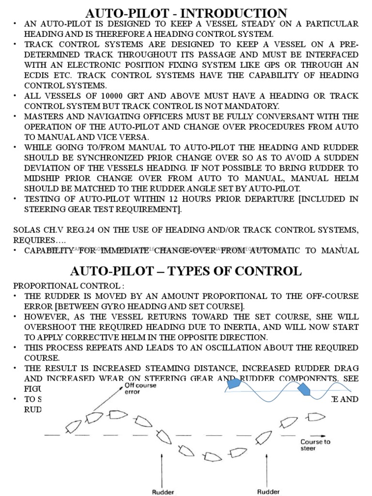 Auto-Pilot Systems for Vessel Navigation | PDF | Rudder | Servomechanism