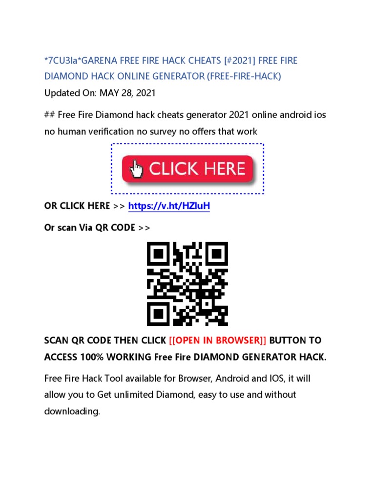 7Cu3La Garena Free Fire Hack Cheats (#2021) Free Fire Diamond Hack ...