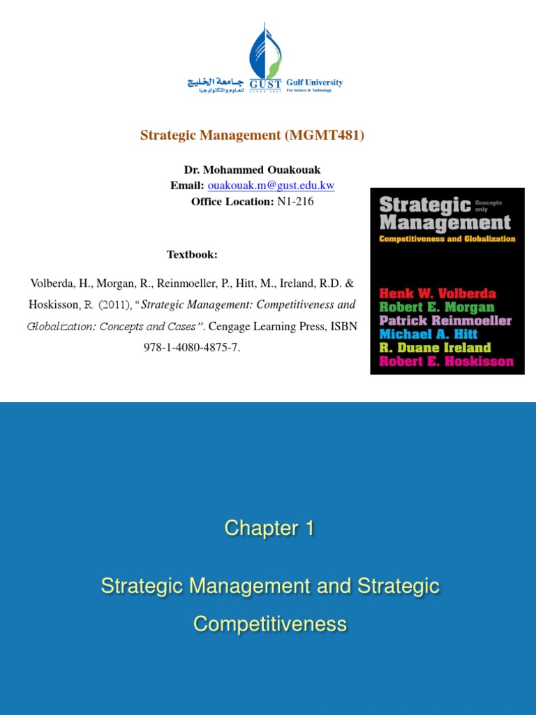 Chapter 1 MGMT481 - Summer 2021 | PDF | Strategic Management | Goal