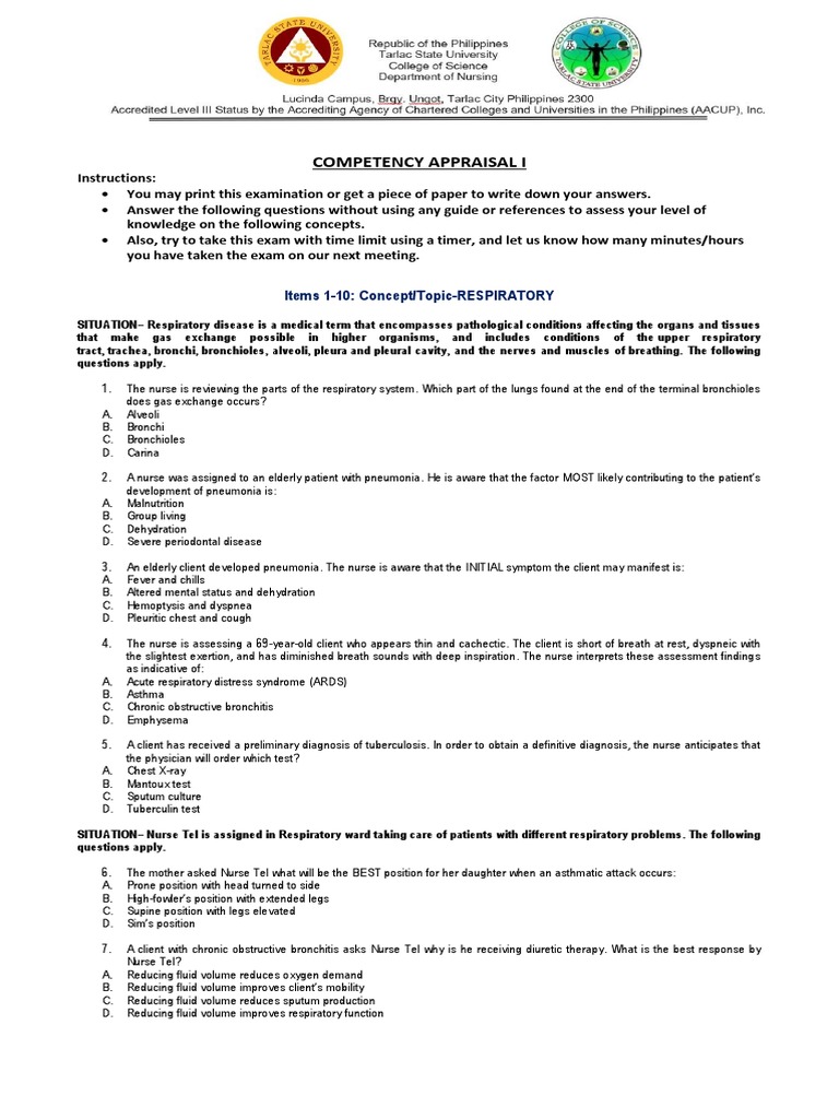 Comprehensive Assessment of Respiratory and Cardiovascular Concepts ...