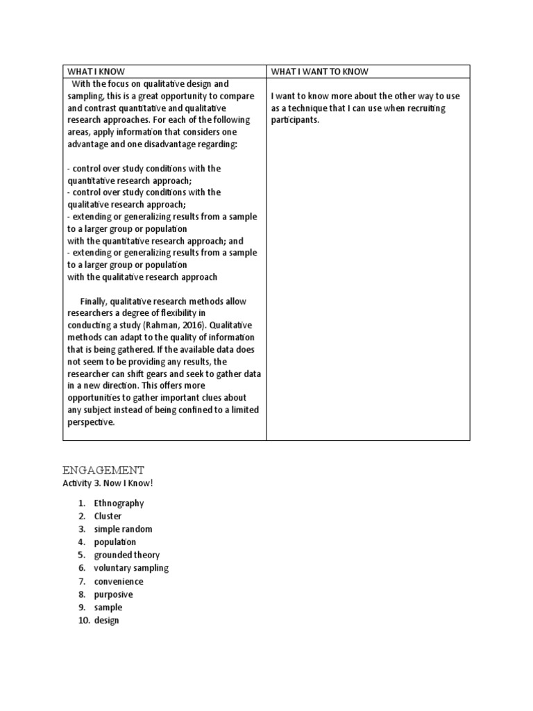 Raws Week 1-2 | PDF | Qualitative Research | Sampling (Statistics)