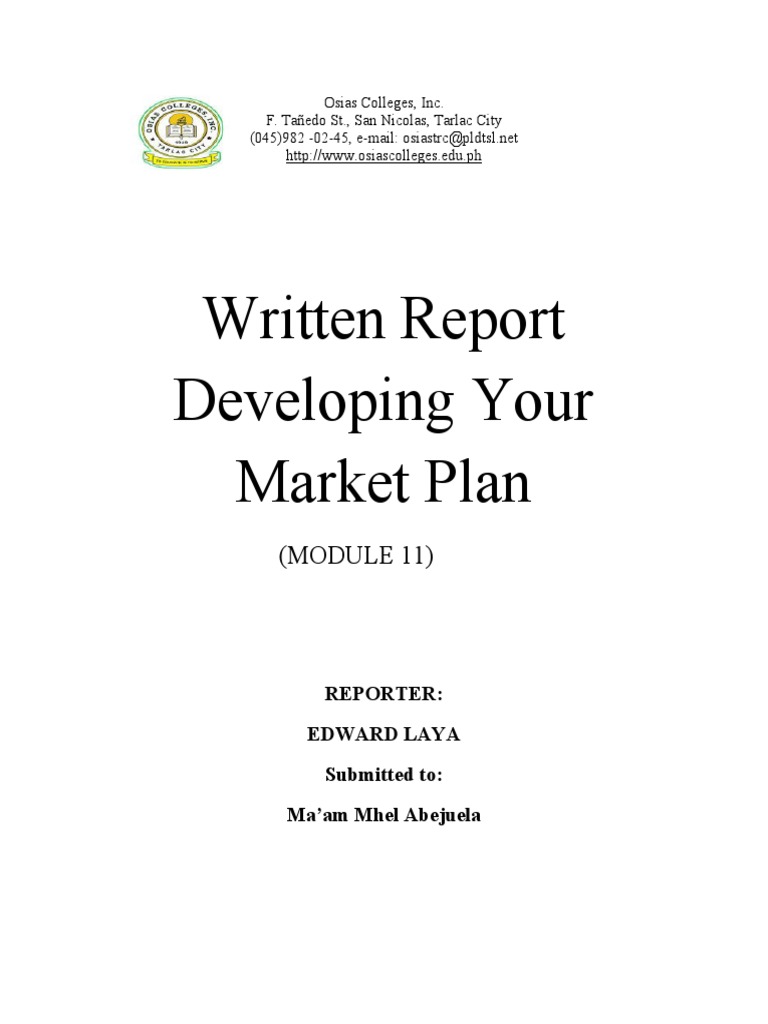 Module 11 Developing Your Marketing Plan | PDF | Sales | Brand