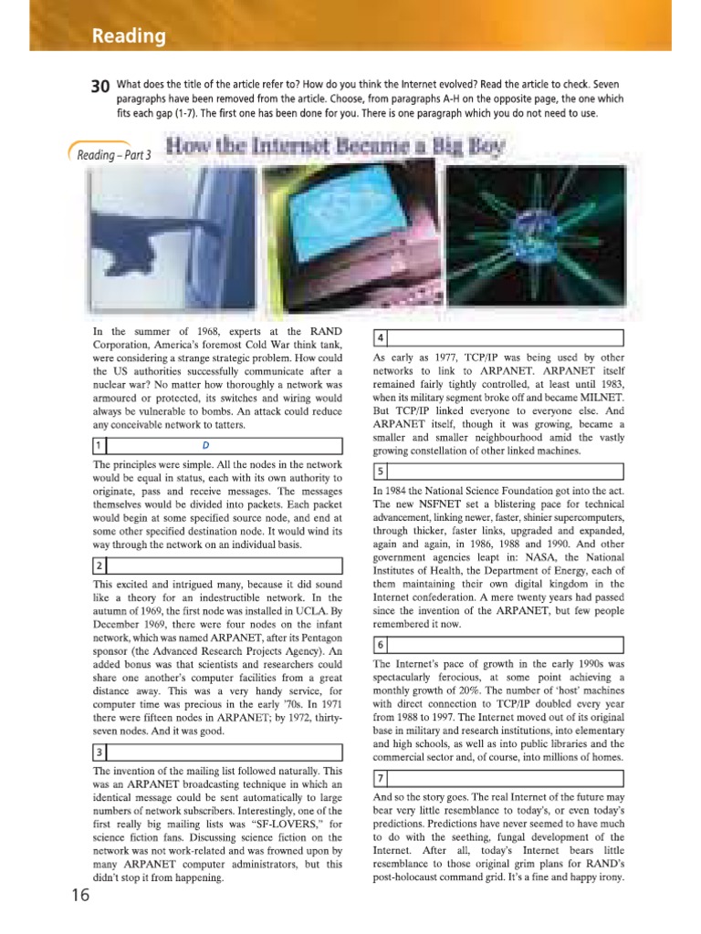 How The Internet Became A Big Boy Reading C1 | PDF