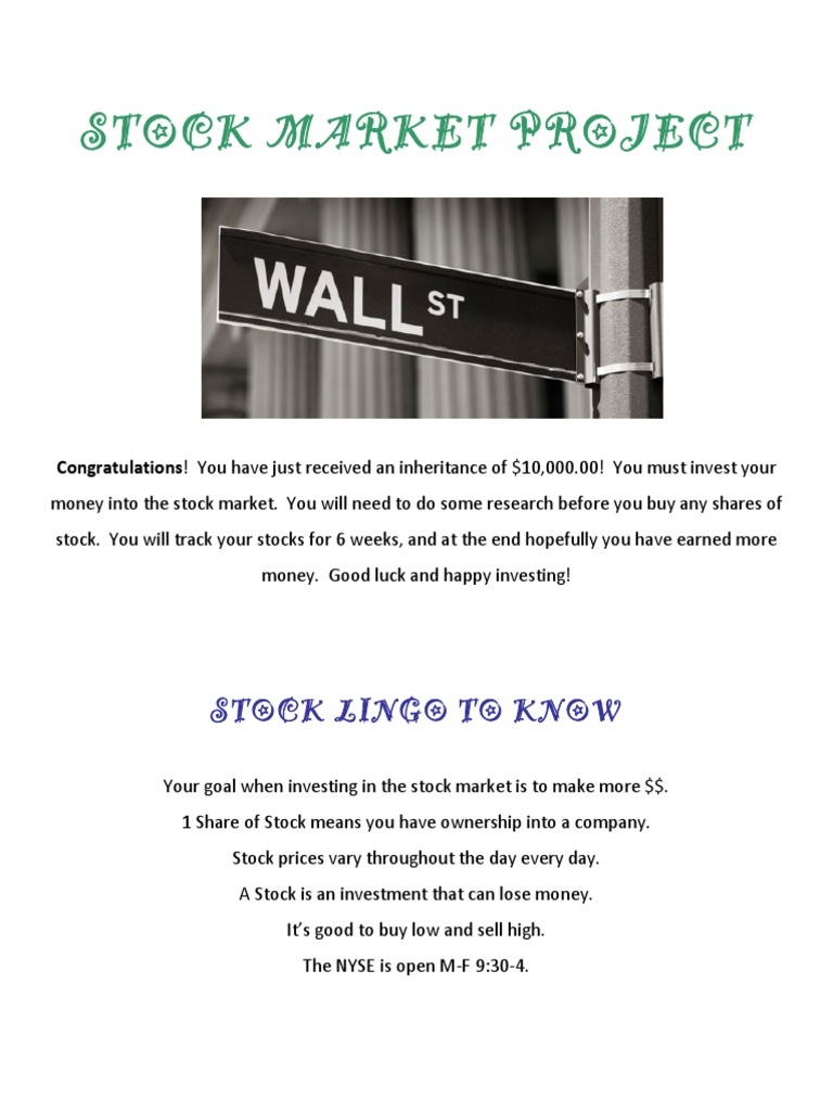 Stock Market Project | PDF | Stocks | Prices