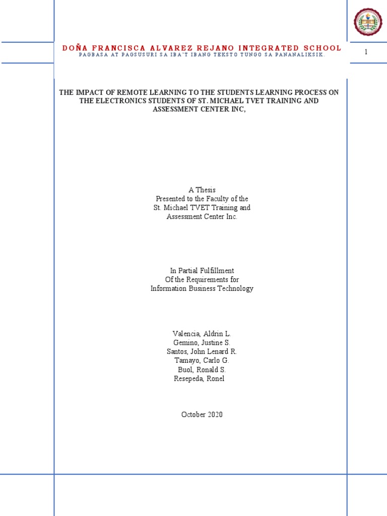 Template NG Pananaliksik | PDF | Distance Education | Learning