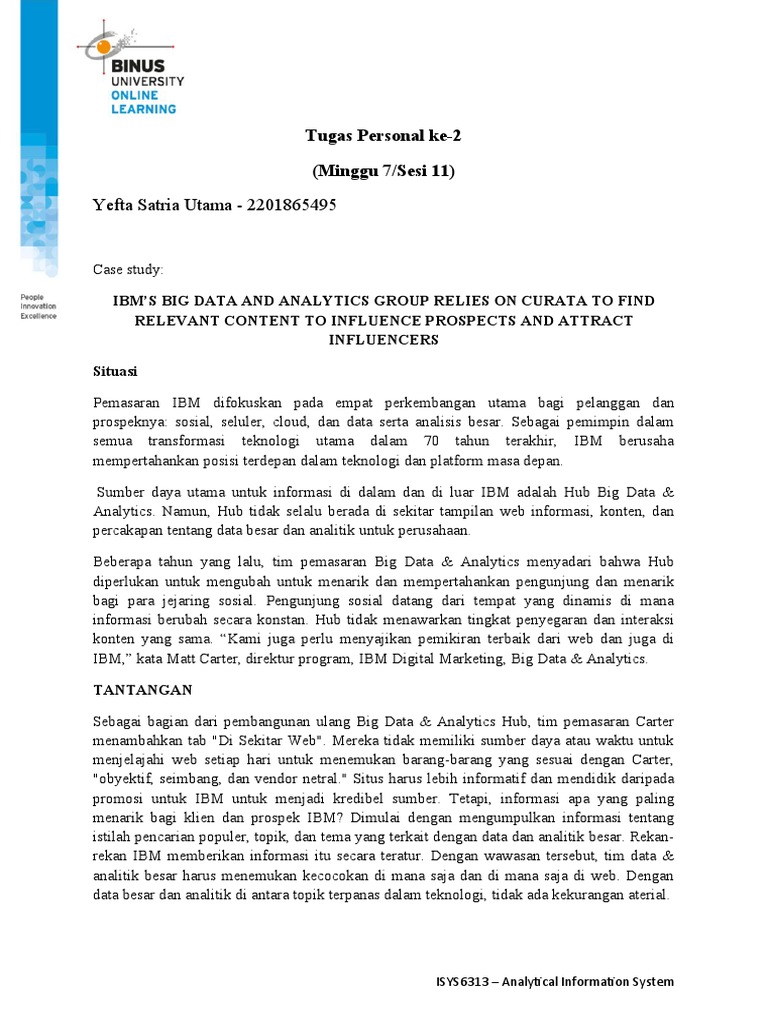 Yefta Satria Utama - 2201865495: Tugas Personal Ke-2 (Minggu 7/sesi 11) | PDF