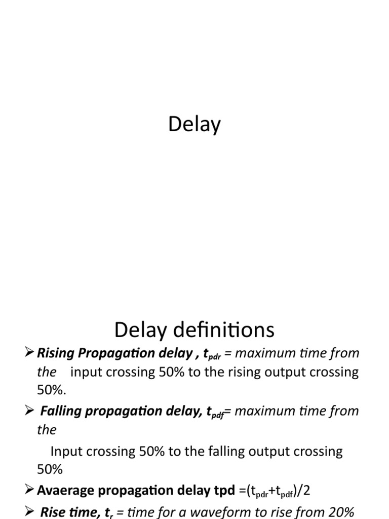 RC Delay Model Rise and Fall Delays | PDF | Science & Mathematics ...
