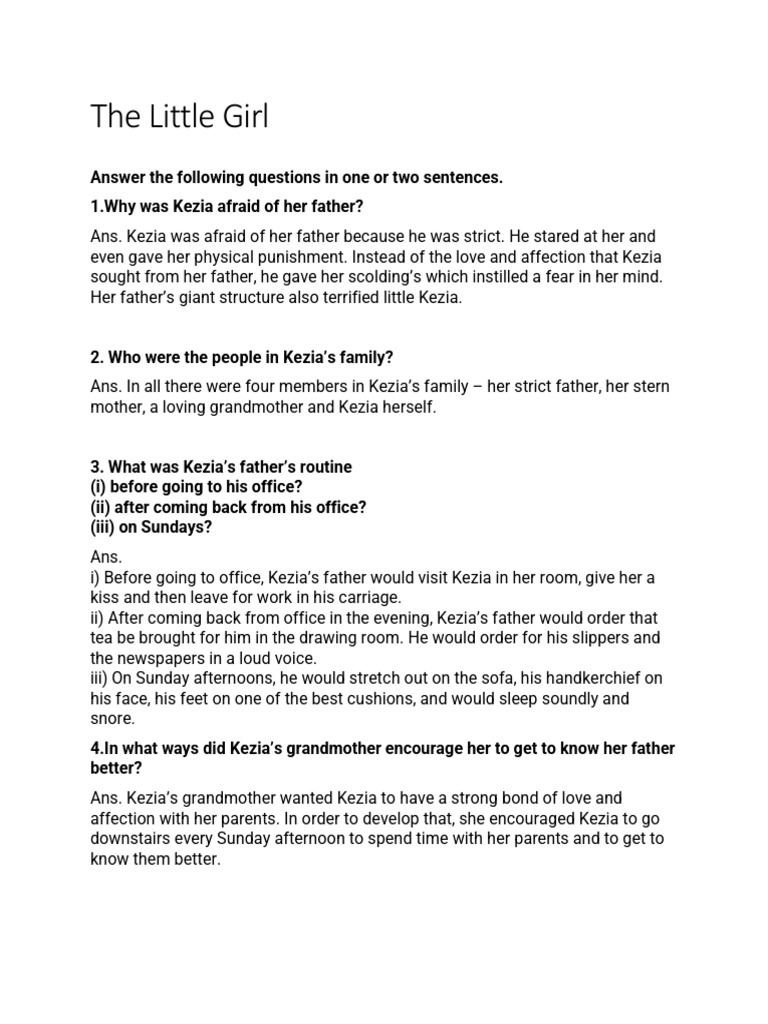 Understanding Kezia's Relationship with Her Father | PDF