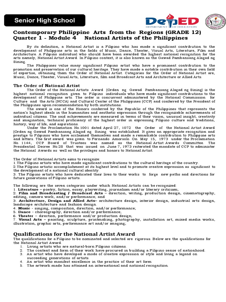 Contemporary Philippine Arts From The Regions MODULE 4 | PDF ...