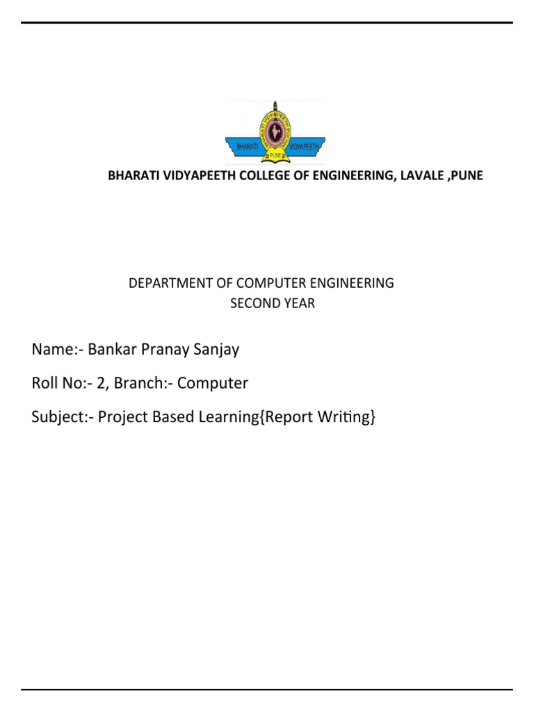 BHARATI VIDYAPEETH COLLEGE OF ENGINEERING STUDENT'S WEATHER FORECASTING ...