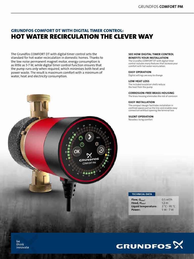 Hot Water Recirculation The Clever Way: Grundfos Comfort DT With ...
