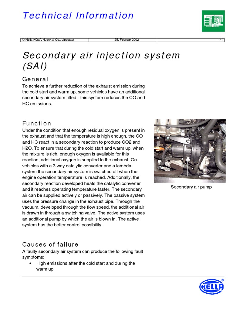 Secondary Air Injection System Saihhhj | PDF | Exhaust Gas | Internal ...
