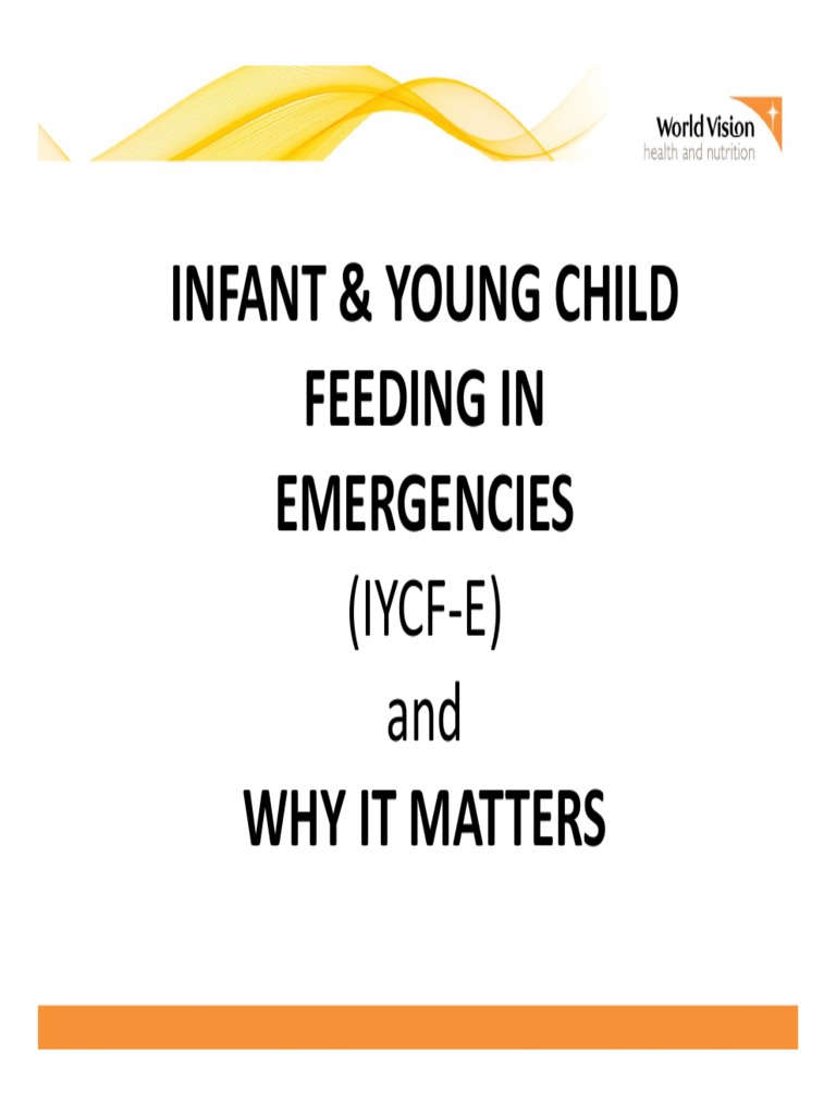 Infant & Young Child Feeding in Emergencies: (IYCF E) and | PDF | Breast Milk | Breastfeeding