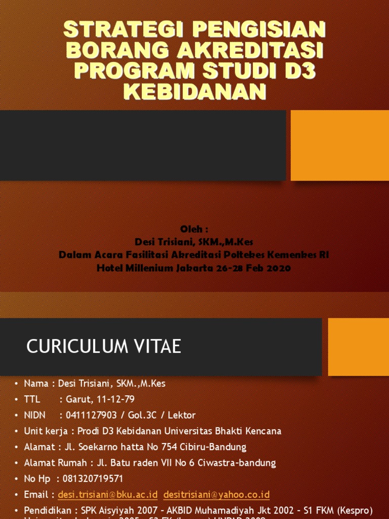 STRATEGI PENGISIAN BORANG AKREDITASI PROGRAM STUDI D3 KEBIDANAN | PDF