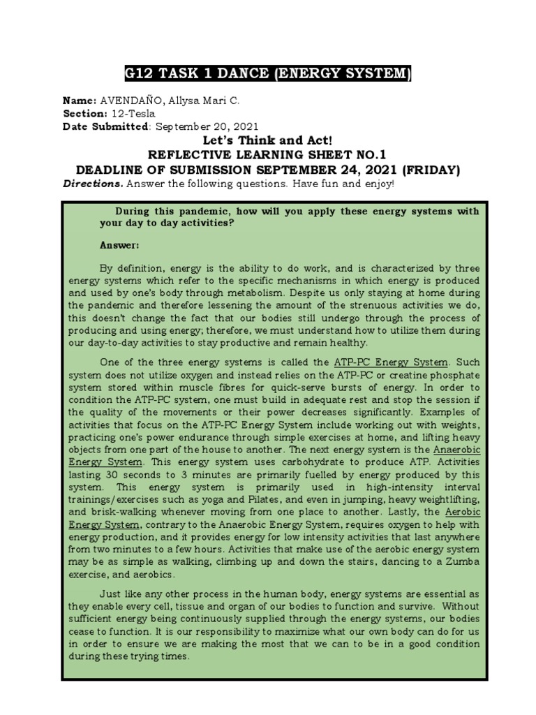 Applying Energy Systems to Daily Activities: How Salsa Dancing Can ...