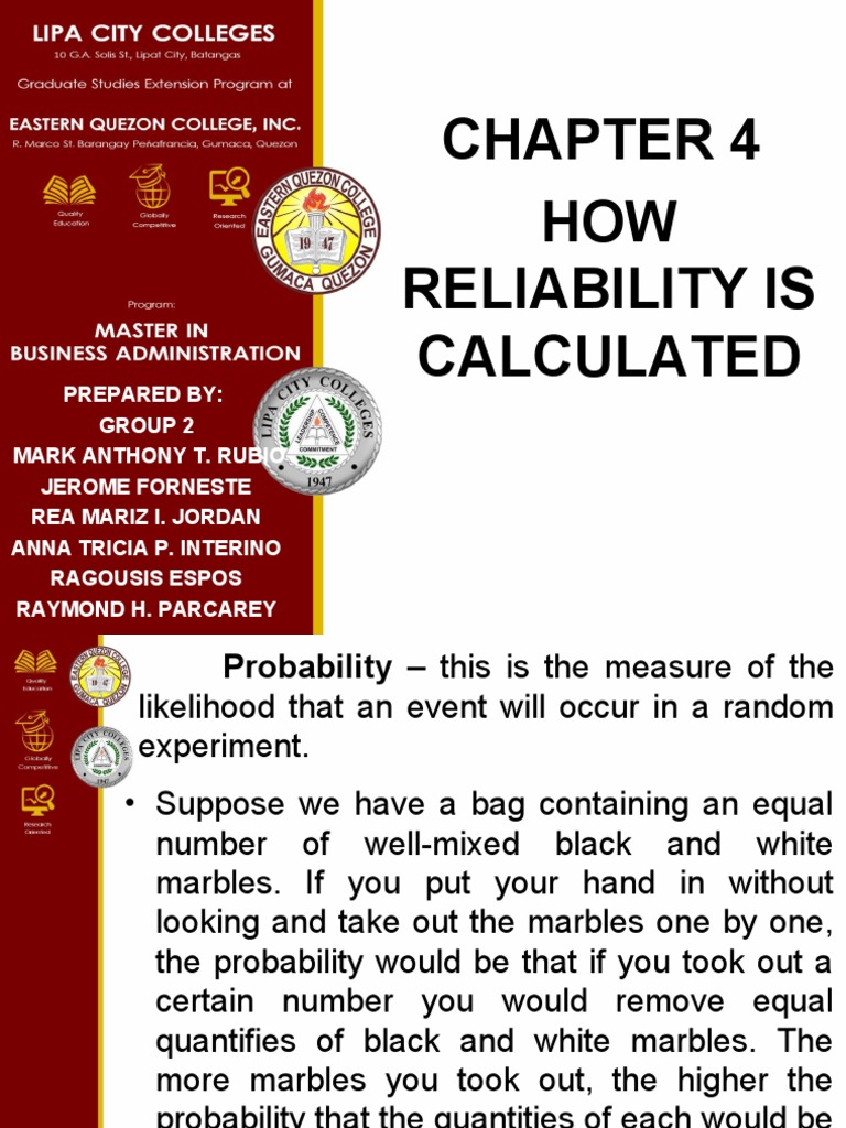 Group 2 Chapter 4 Reliability Theory Practices Report | PDF ...