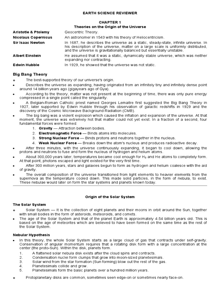 Earth Science Midterm Reviewer | PDF | Solar System | Rock (Geology)