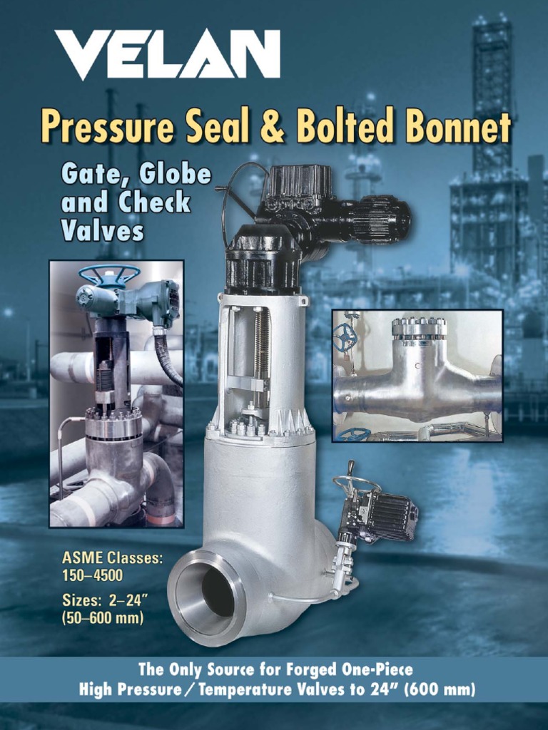 Velan Pressure Seal Valve Catalog | PDF | Valve | Casting (Metalworking)