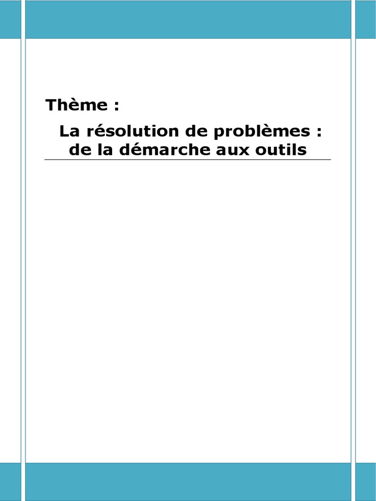 Méthode de résolution de problèmes | PDF | Réflexion | Workflow