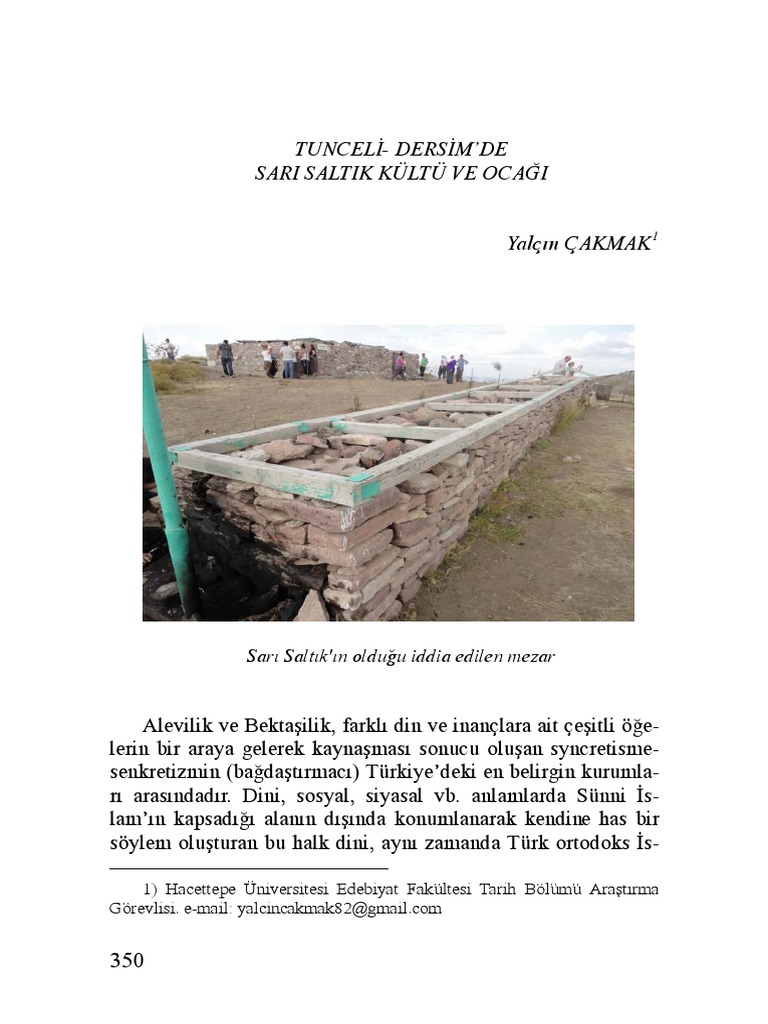 Tunceli Dersimde Sari Saltik Kultu Ve Oc | PDF