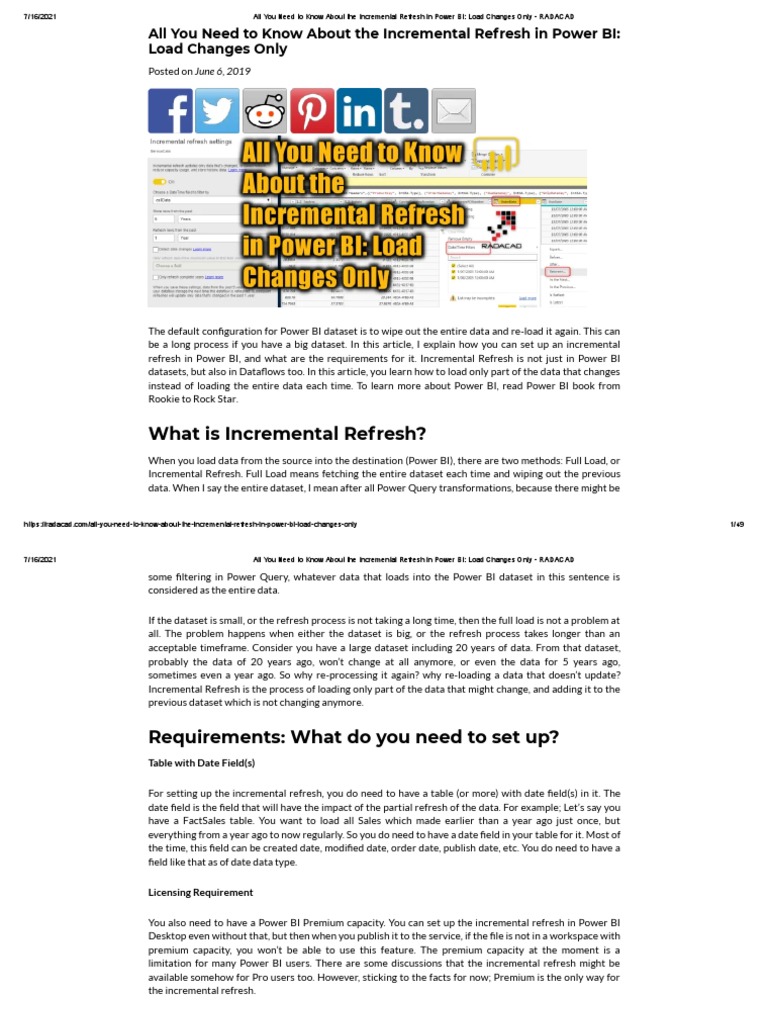 All You Need To Know About The Incremental Refresh in Power BI - Load ...