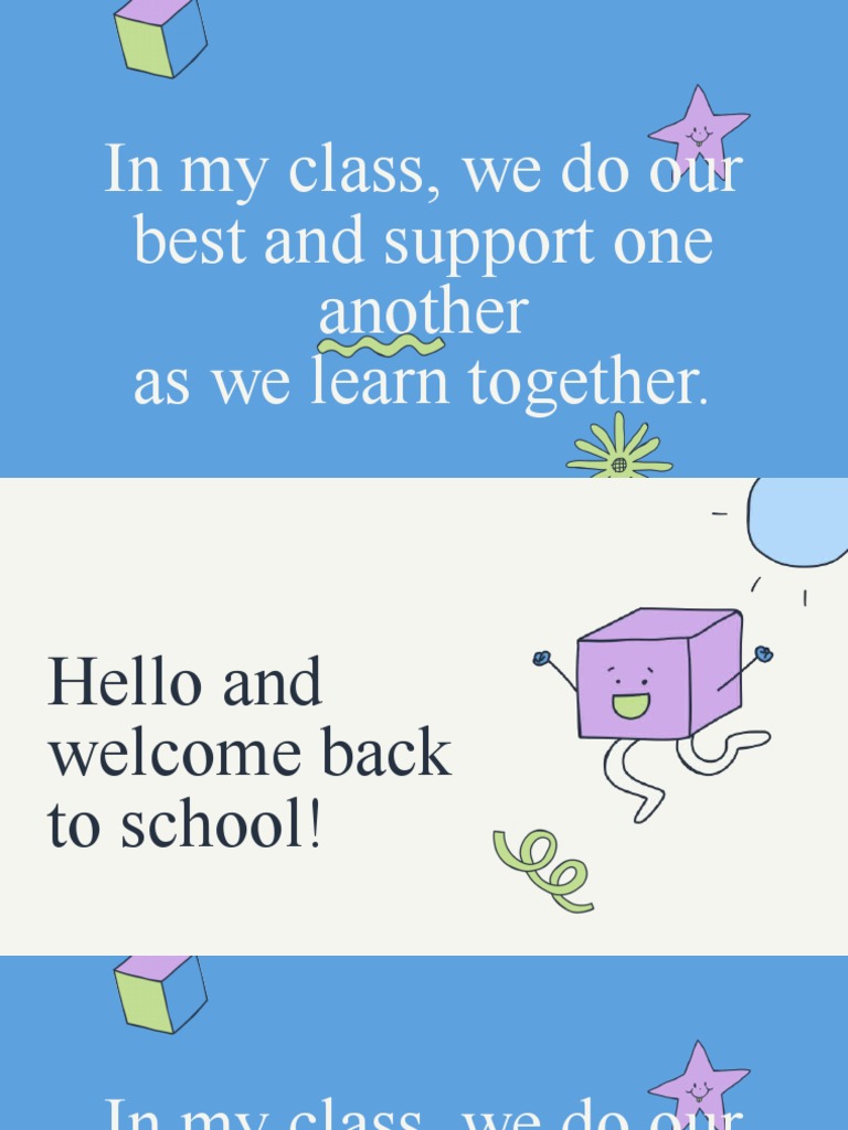 Blue and Green Handwritten and Illustrated Classroom Rules Education ...