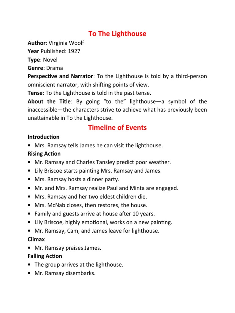 To The Lighthouse | PDF | To The Lighthouse | Psychological Concepts