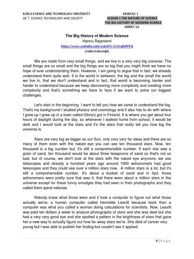 The Big History of Modern Science | PDF | Atoms | Atomic Nucleus