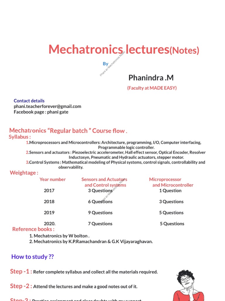 Mechatronics Regular Notes | PDF | Analog To Digital Converter | Sensor