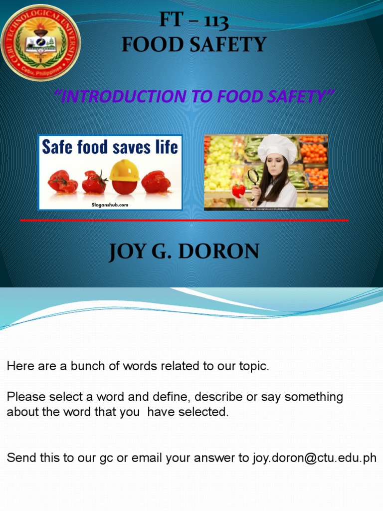 Food Safety First Lesson | PDF | Foodborne Illness | Virus