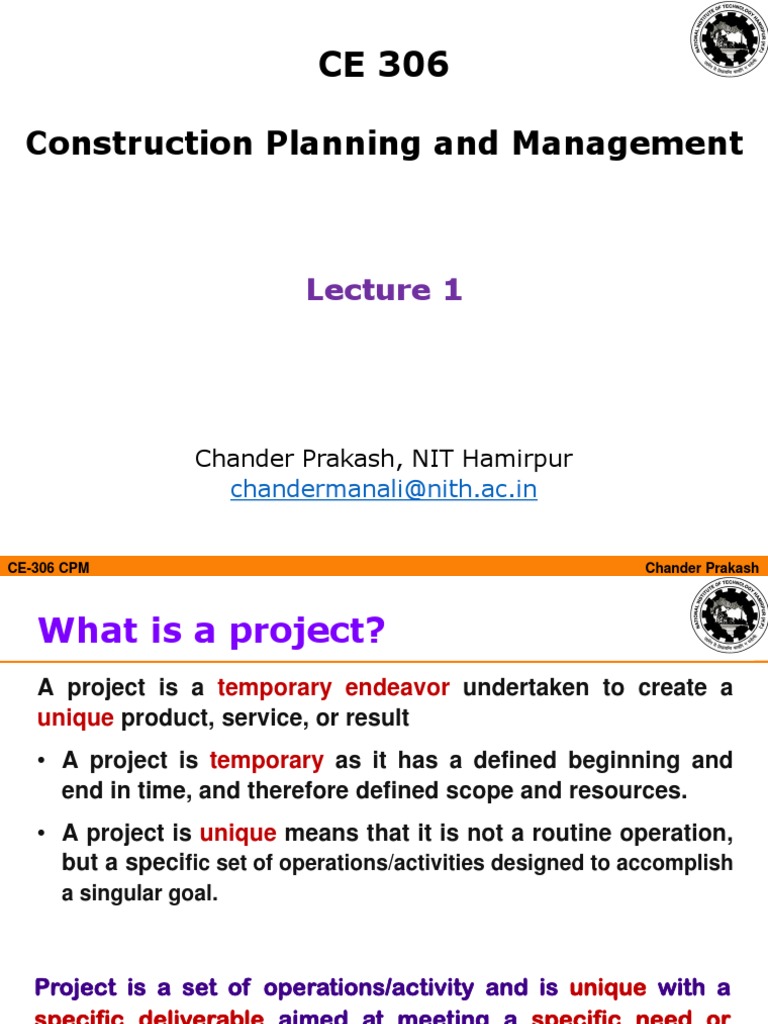 An Introduction to Construction Project Management: Defining Projects ...