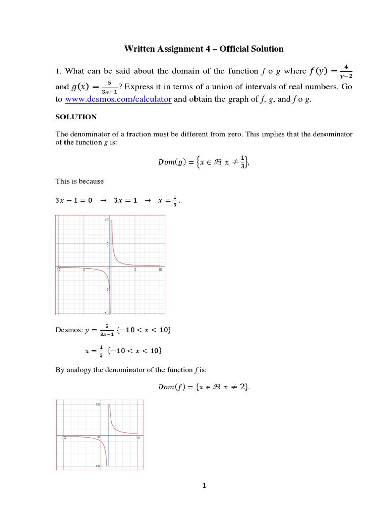MATH 1201 Unit 4 Written Assignment Official Solution | PDF | Function ...
