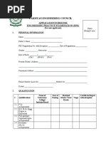 PE Application Form | PDF | Engineer | Science And Technology