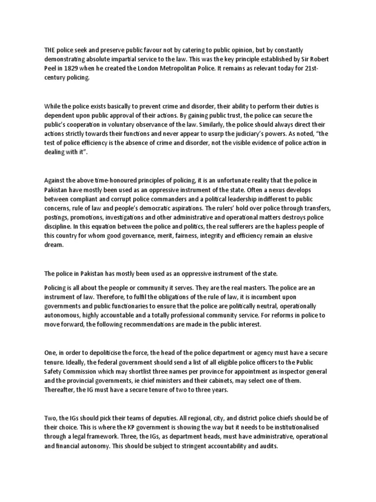 Essay - Police | PDF | Police | Rule Of Law