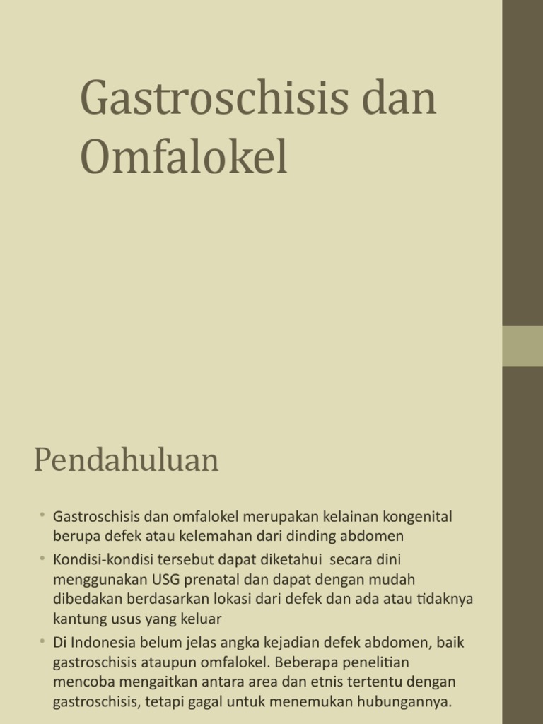 Gastroscisis Dan Omfalokel | PDF