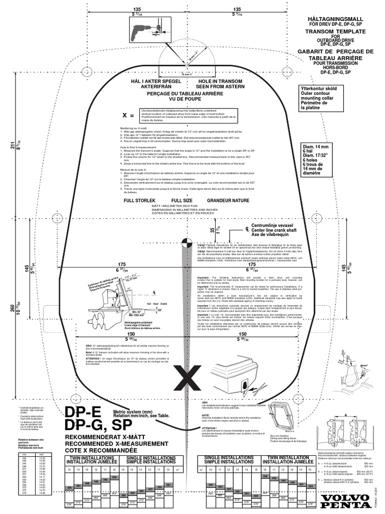 DPE Transom Cutout Template | PDF