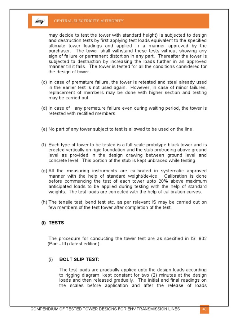 CEA Guidelines For Tower Testing | PDF | Calibration | Metrology