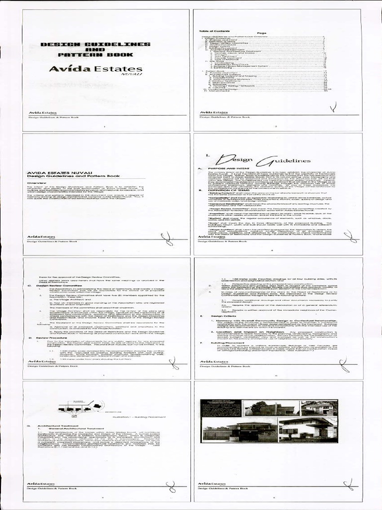 Design Guidelines and Pattern Book For Avida Estates Nuvali | PDF
